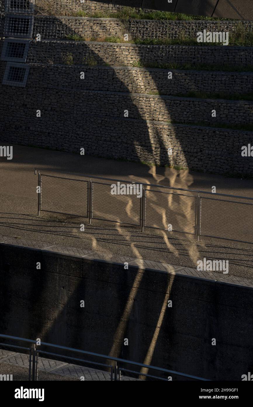 Reflections by lock in canal in the Olympic Park in London,England,UK ...