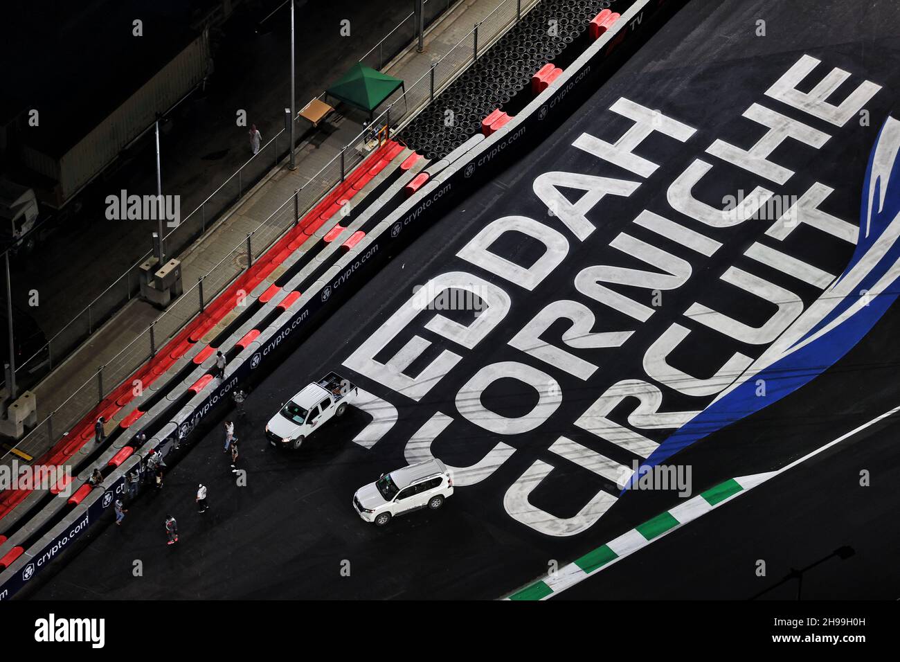 Marshals repair the Tecpro barrier after Mick Schumacher (GER) Haas VF ...