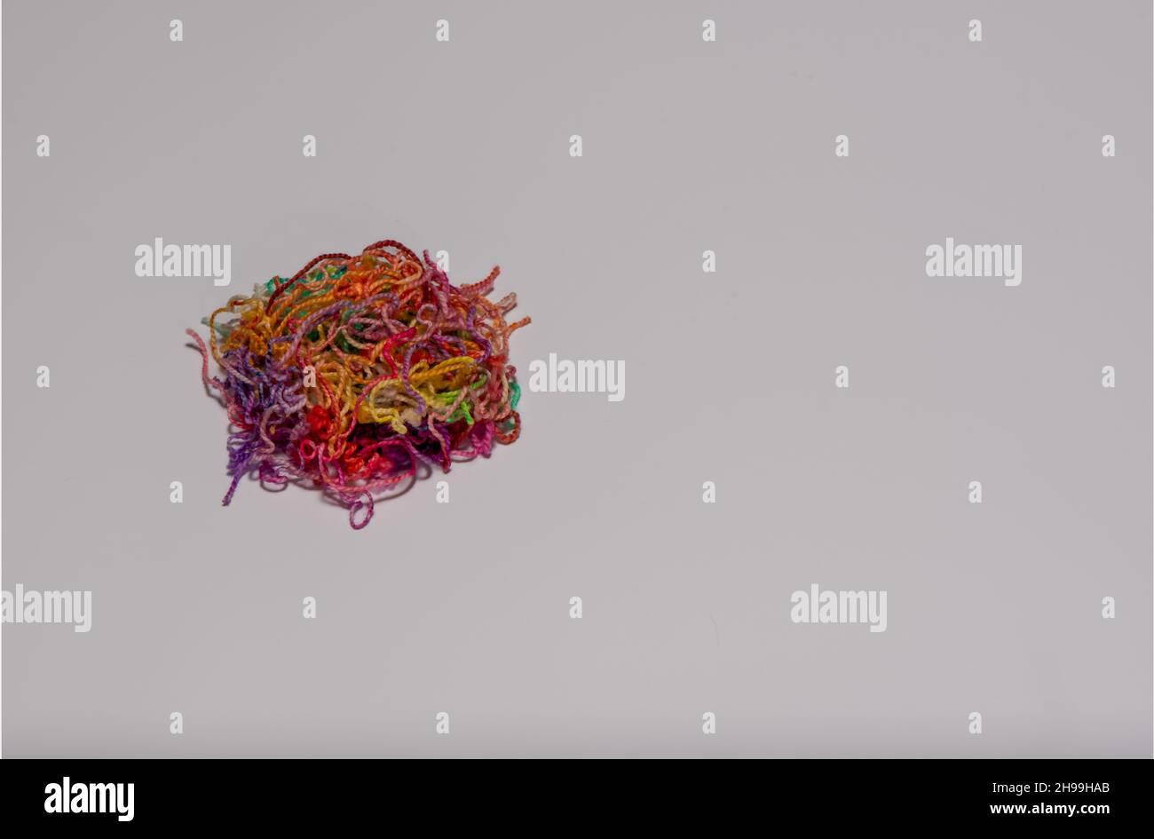 Colorful collection of scrap wool isolated on a white background Stock ...