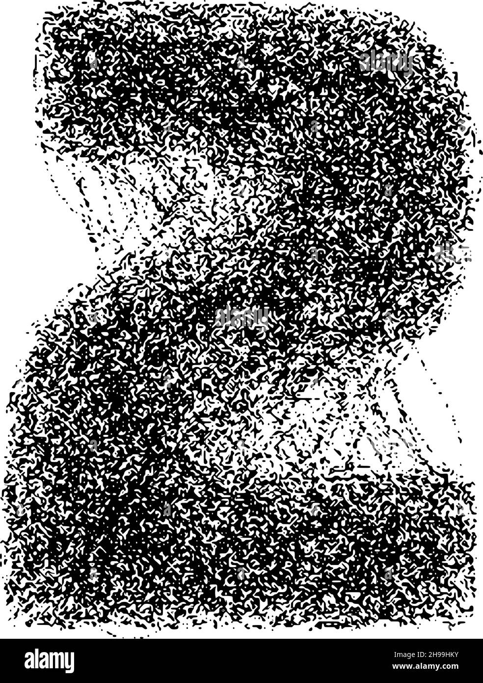 Decorative number 2 made of particles isolated on white background ...