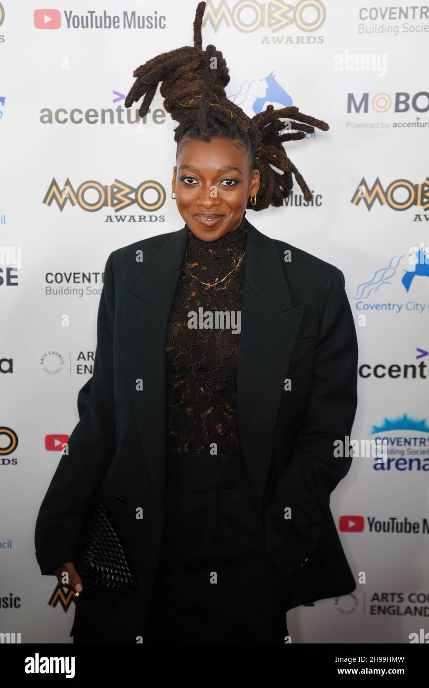 Little Simz arriving for the Mobo Awards at Coventry Building Society ...