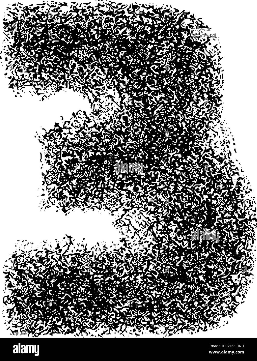 Decorative number 3 made of particles isolated on white background ...