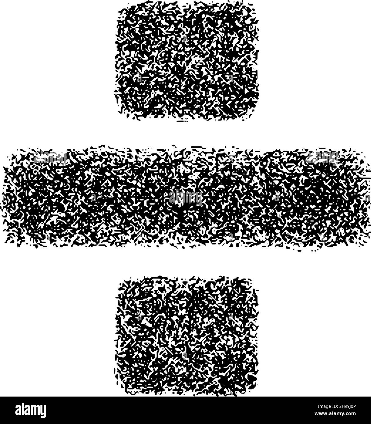 Division sign made of particles isolated on white background. Vector ...