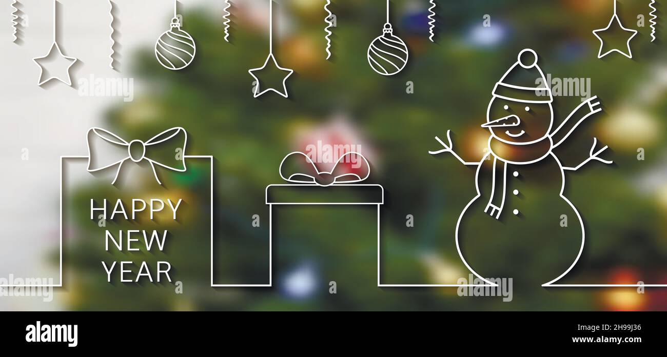 Snowman hat scarf merry Stock Vector Images - Alamy