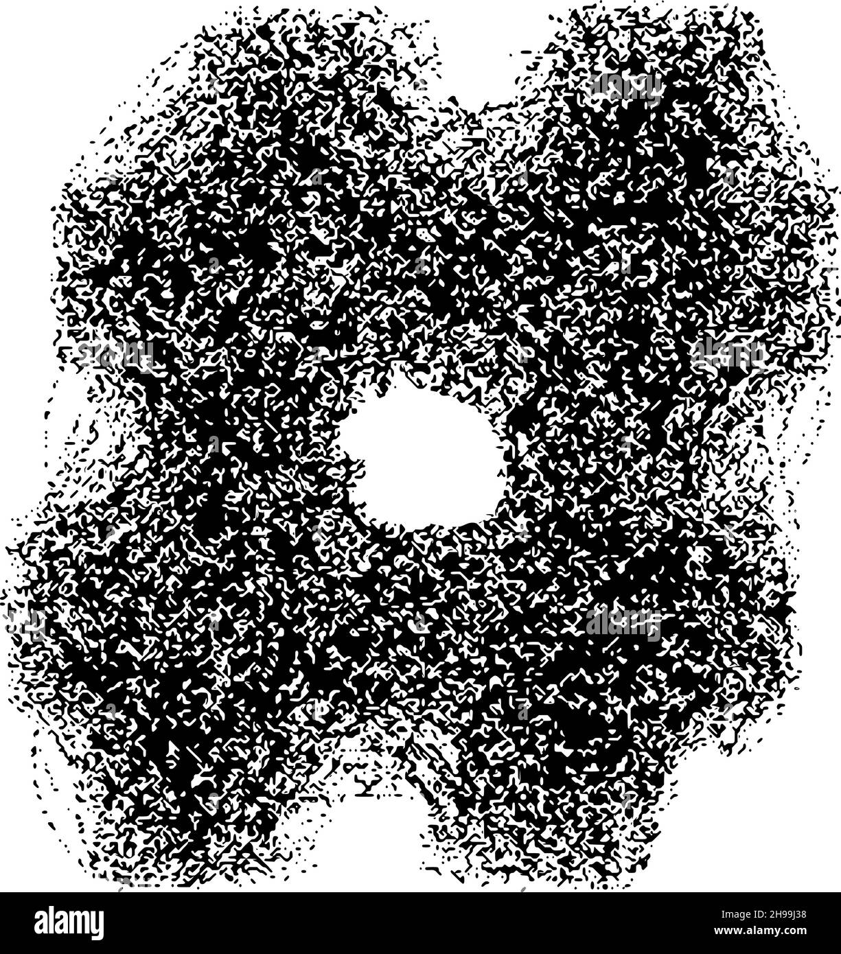 Hash symbol made of particles isolated on white background. Vector ...