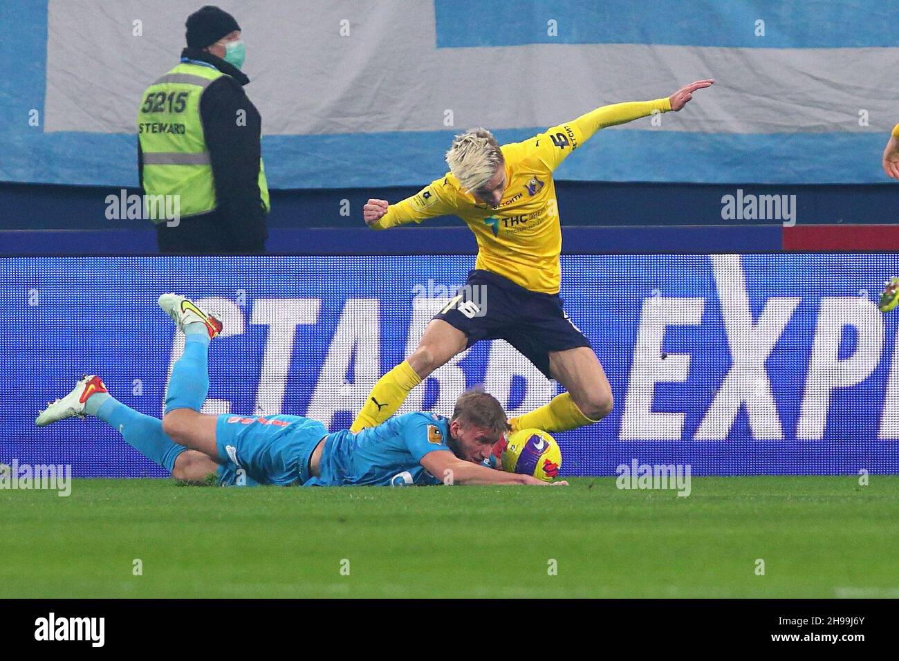 Saint Petersburg, Russia - 03 December 2021: Football. Russian Premier League 2021-2022. Zenit ...