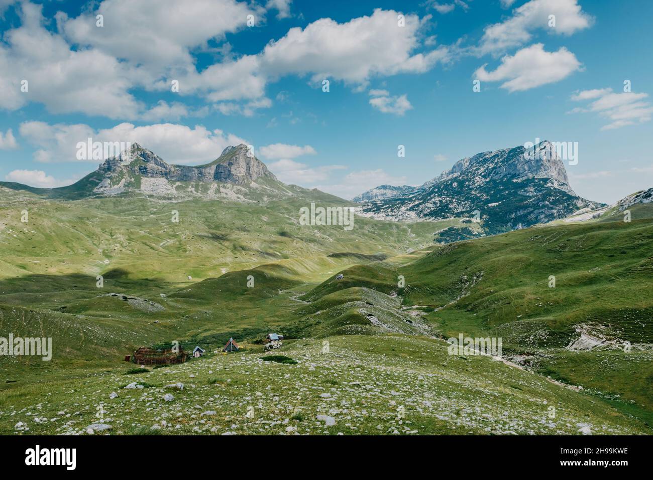 The mountain pass Sedlo is in the north of Montenegro. Fantastic green ...