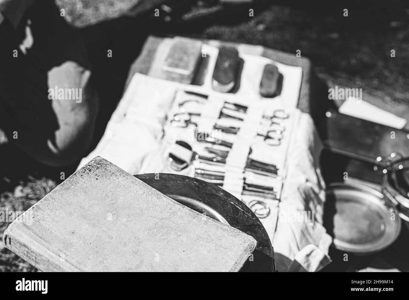 Old Medical And Surgical Instruments. Many Surgical Instruments For ...