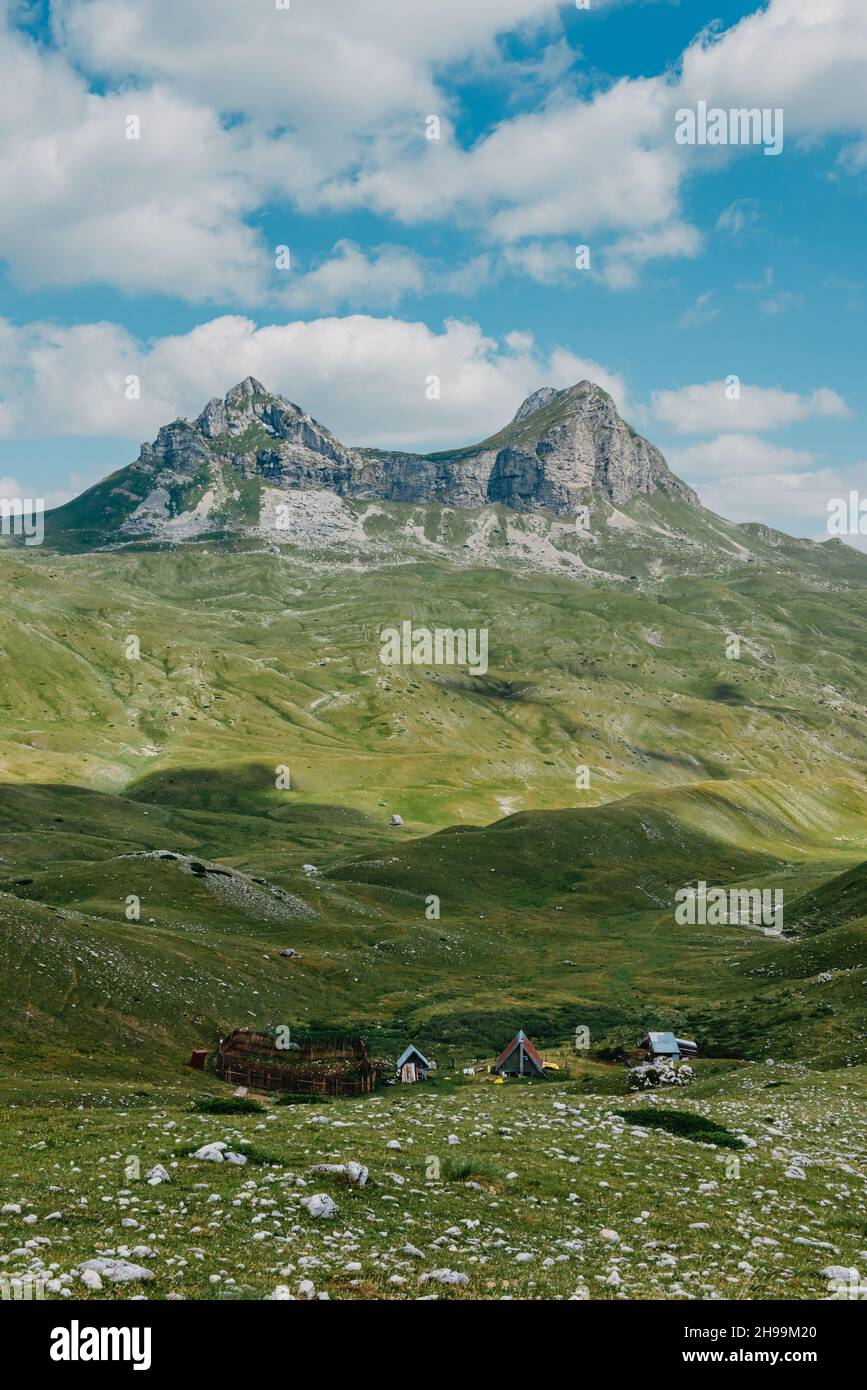 The mountain pass Sedlo is in the north of Montenegro. Fantastic green ...