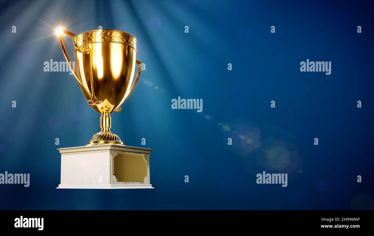 prize bowl on soft focus backdrop with free space - abstract 3D ...