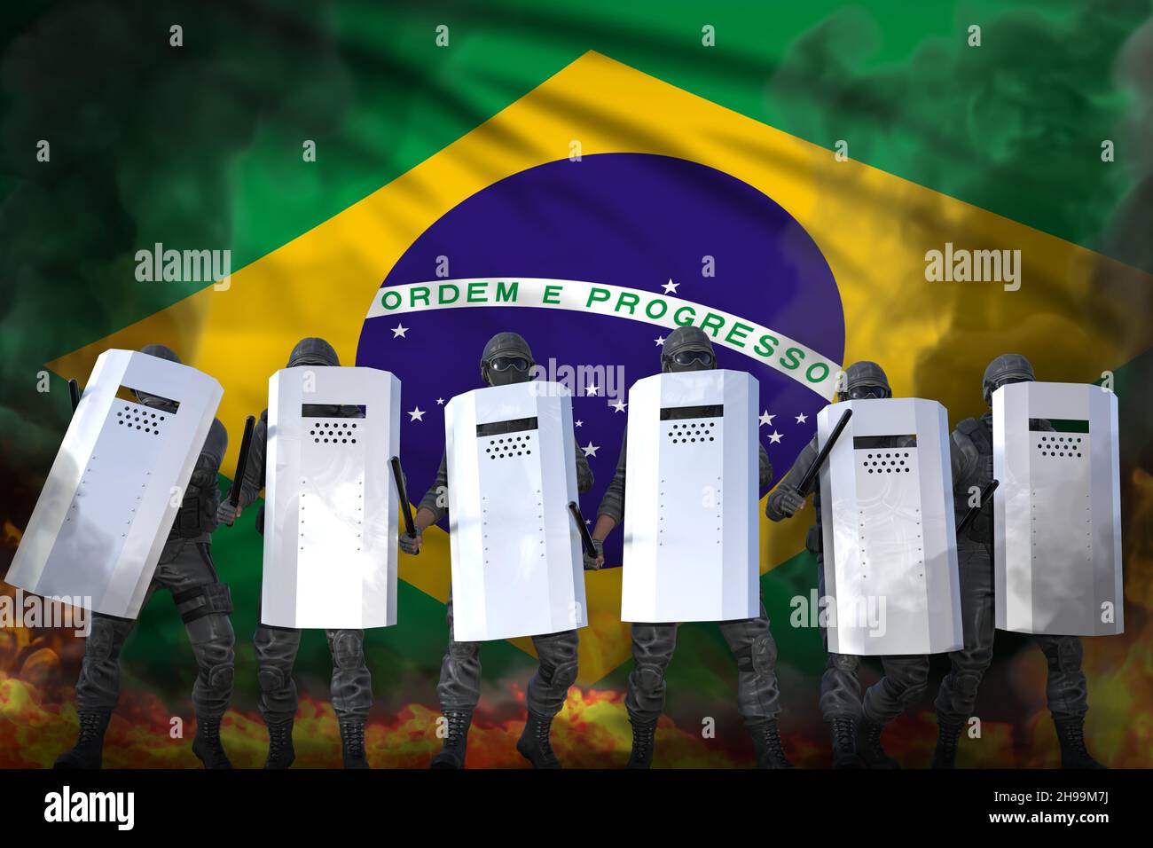 Brazil police swat protecting country against demonstration - protest ...