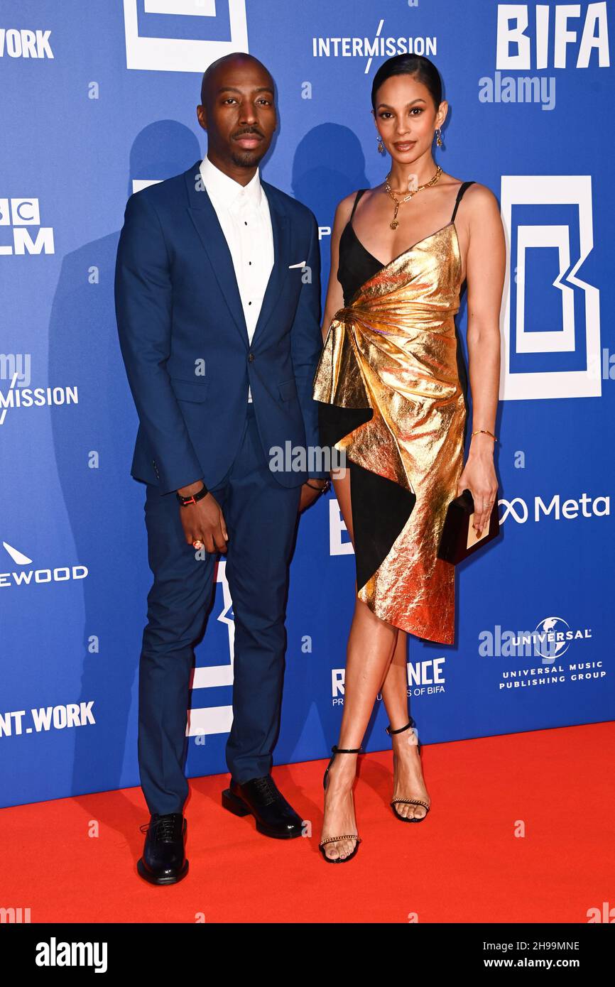 London, UK. 5 December 2021. Azuka Ononye and Alesha Dixon arriving at ...