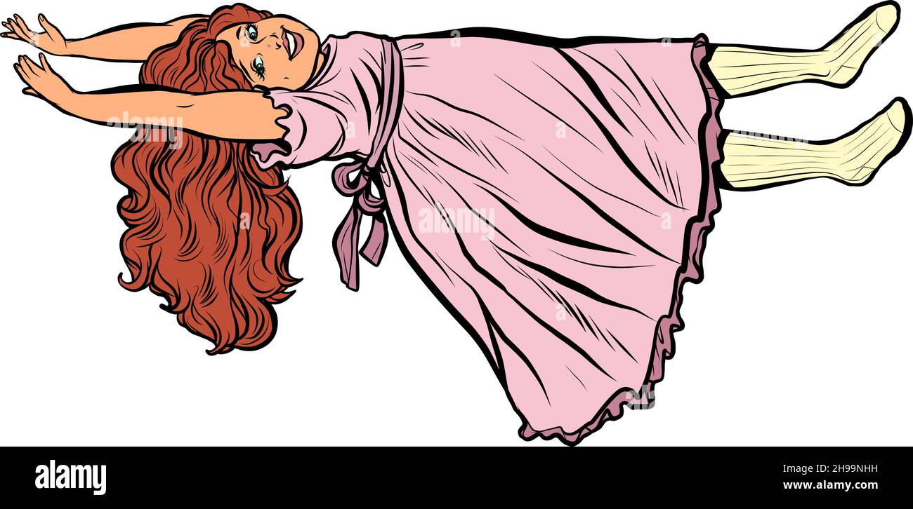 Levitating girl Stock Vector Images - Alamy