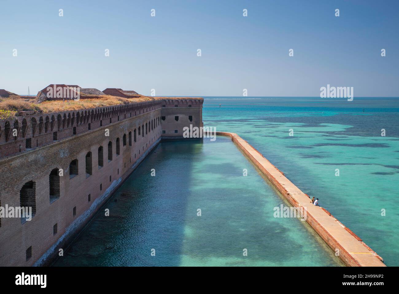 Fort exterior from the parapet. Dry Tortugas National Park, off of Key ...