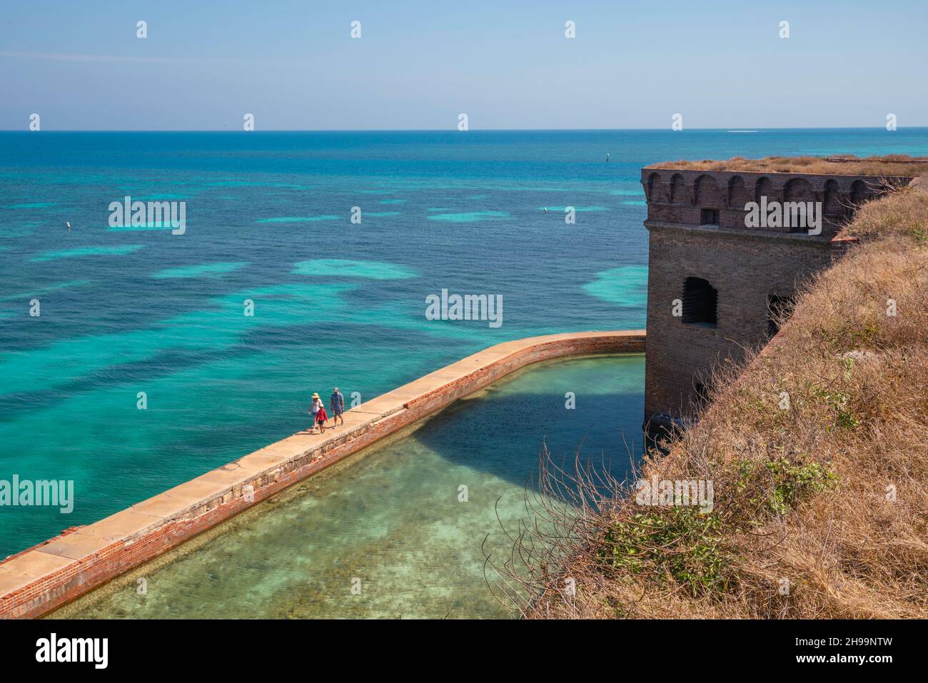 Fort exterior from the parapet. Dry Tortugas National Park, off of Key ...