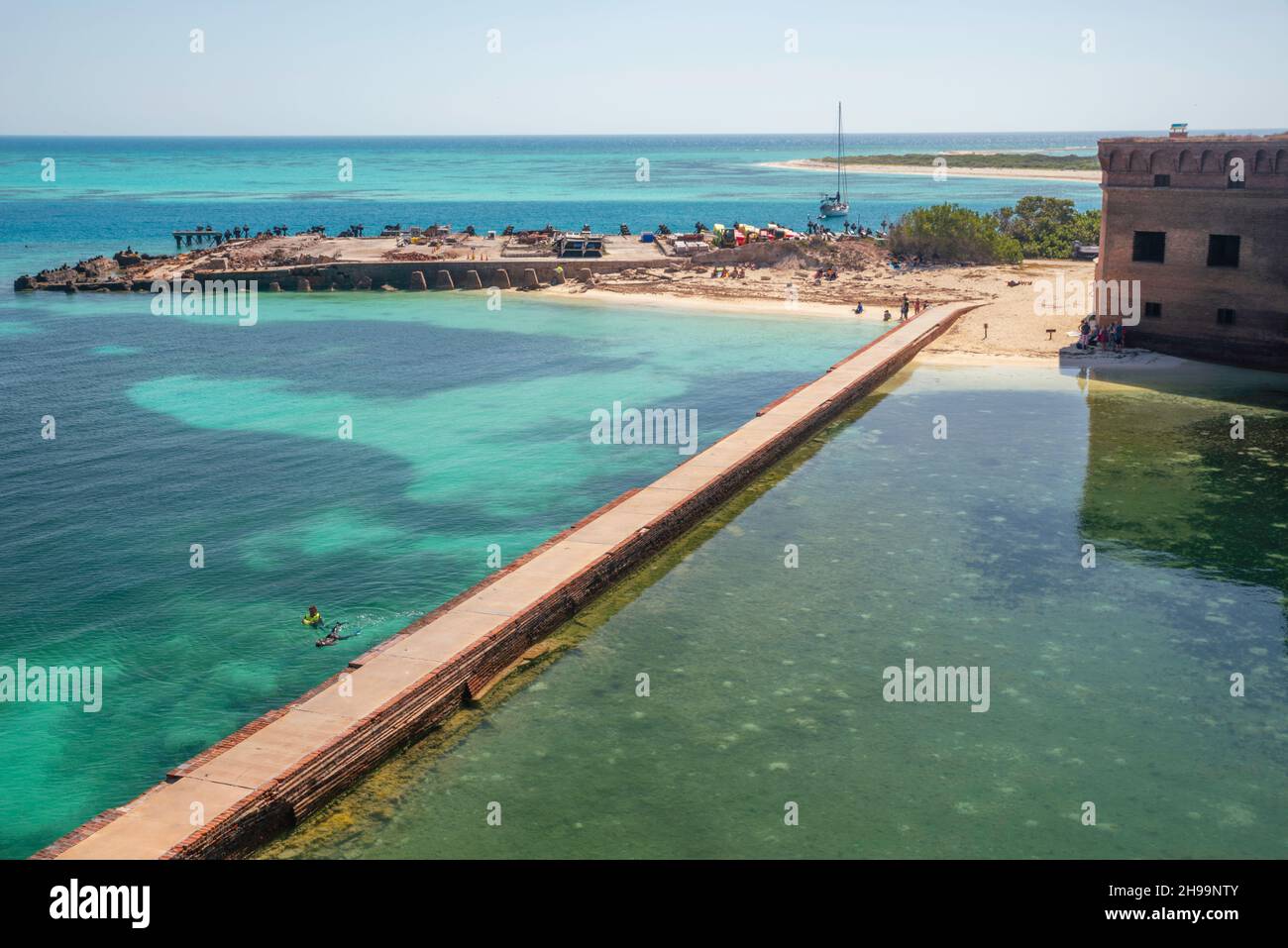 Fort exterior from the parapet. North Coaling Dock Ruins and swimming ...