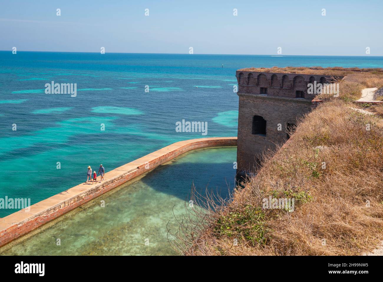Fort exterior from the parapet. Dry Tortugas National Park, off of Key ...