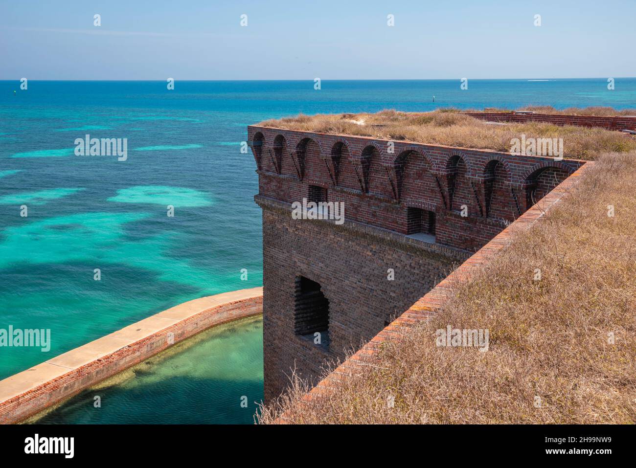 Fort exterior from the parapet. Dry Tortugas National Park, off of Key ...