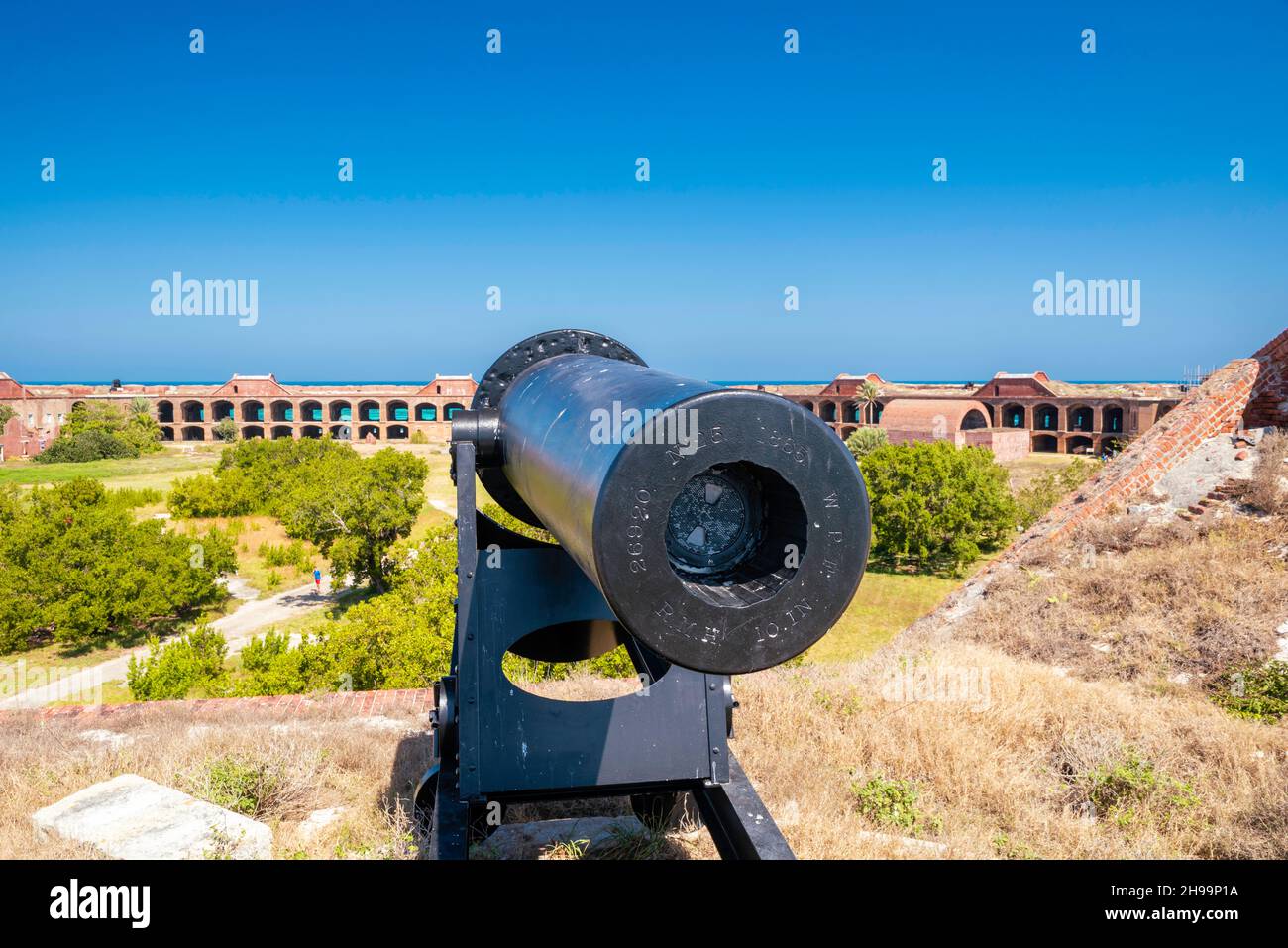 Cannon mouth on the parapet. Dry Tortugas National Park, off of Key ...