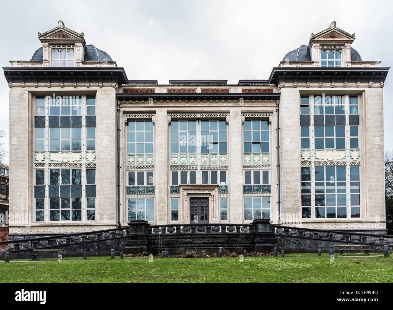 Ixelles, Brussels Capital Region, 02 15 2018: White neo classical ...