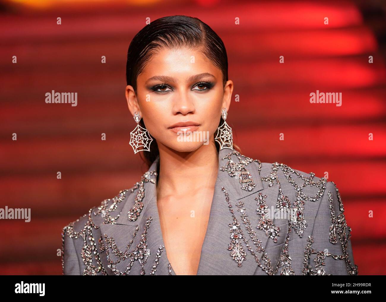 Zendaya during a photocall for their new film, Spider-Man: No Way Home ...