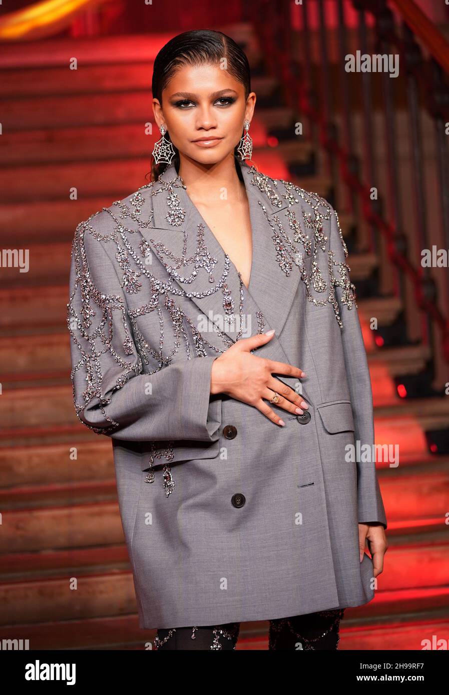 Zendaya during a photocall for their new film, Spider-Man: No Way Home ...