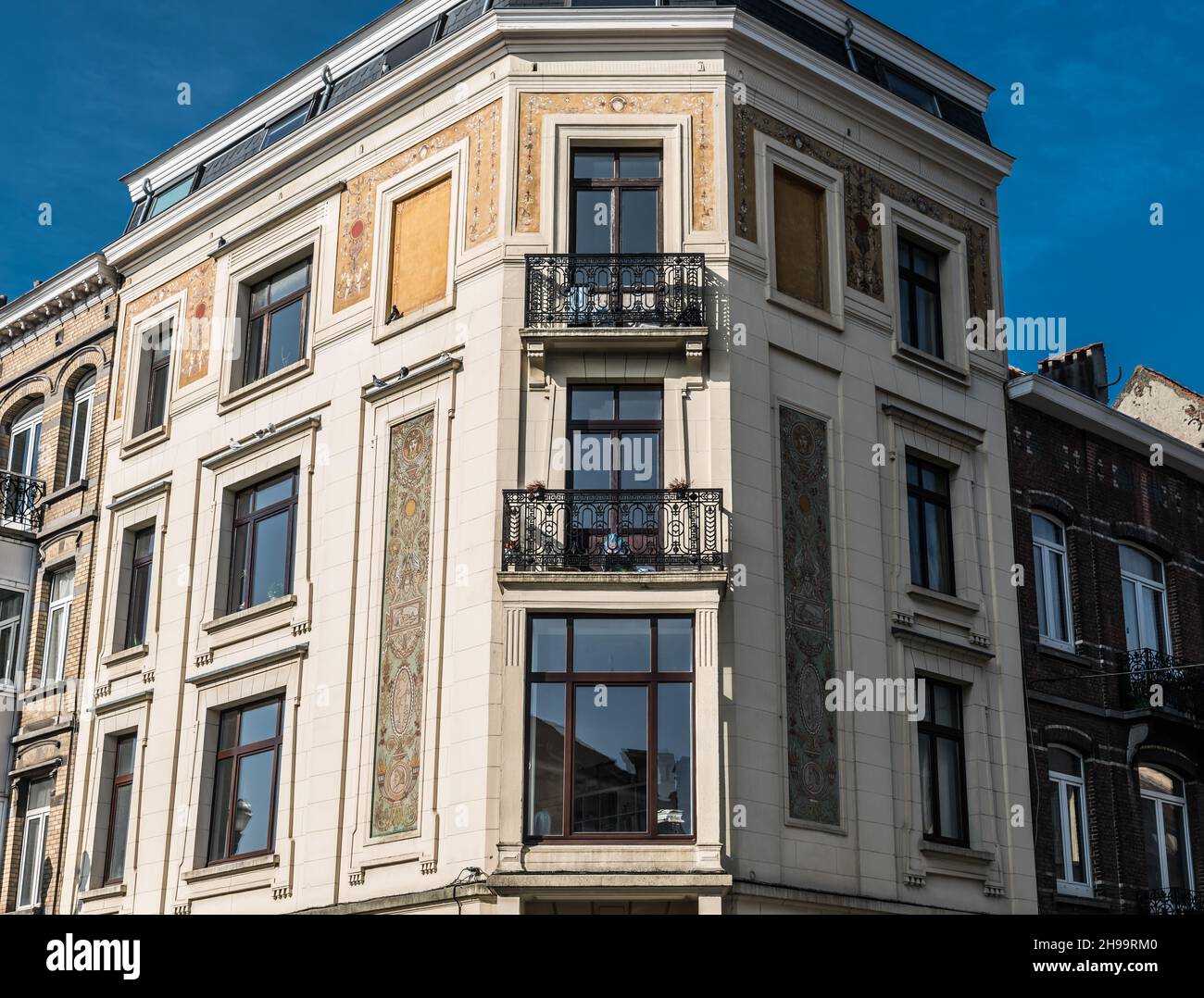 Schaerbeek, Brussels Capital Region, Belgium, 03 03 2018: Art Nouveau ...