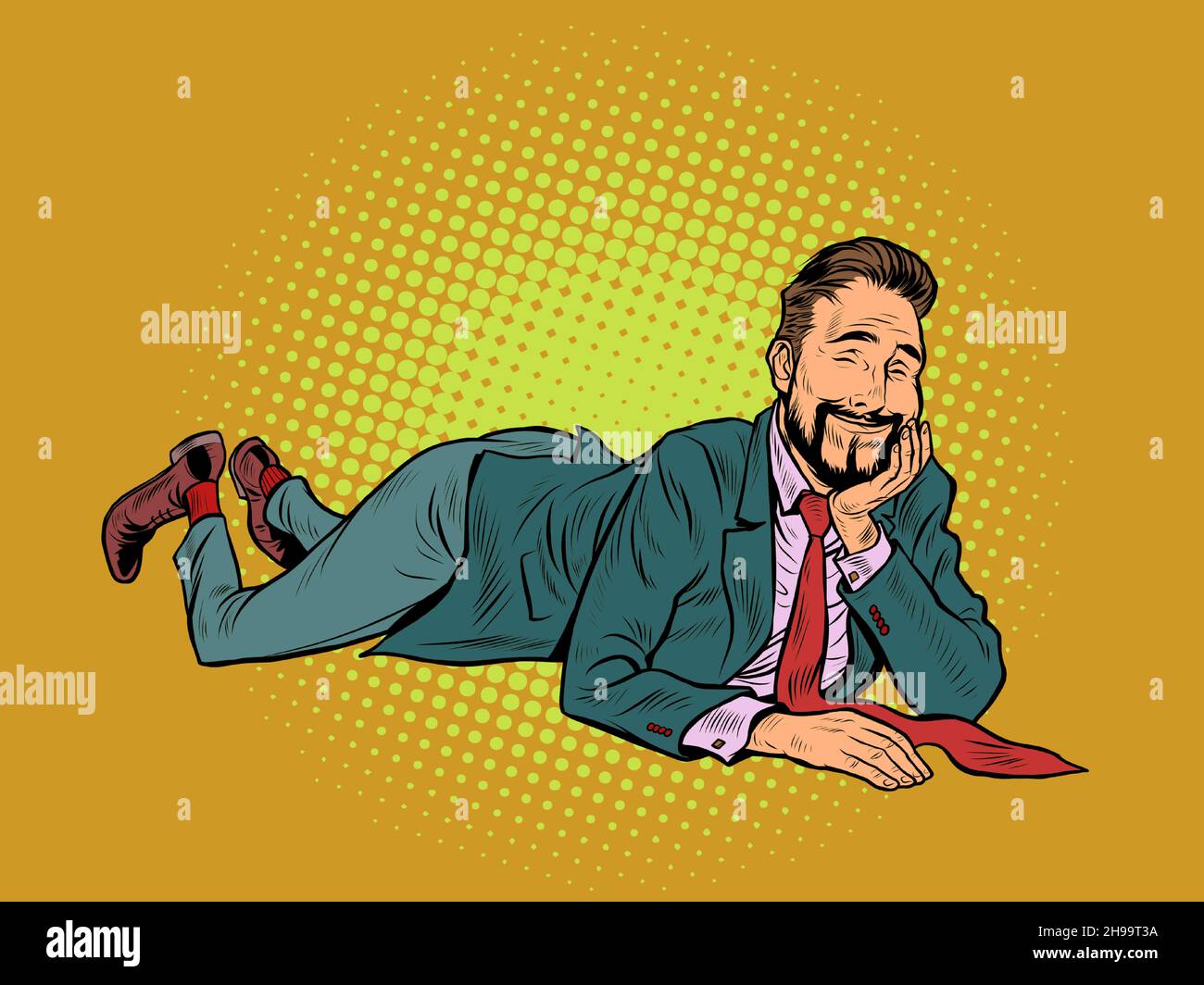 Technology concept joyful man Stock Vector Images - Alamy