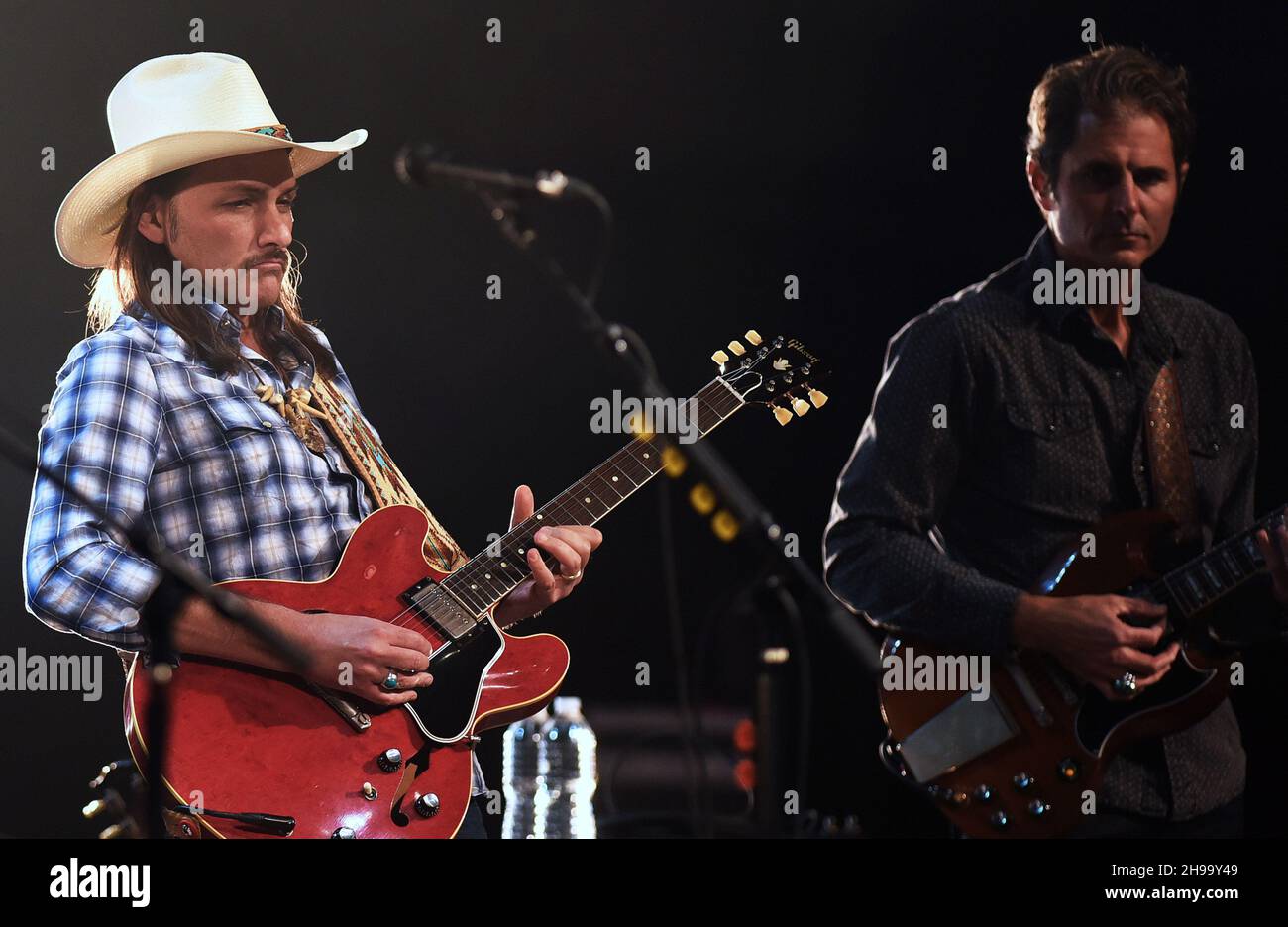 Duane Betts (L) and Johnny Stachela of the Allman-Betts Band perform ...