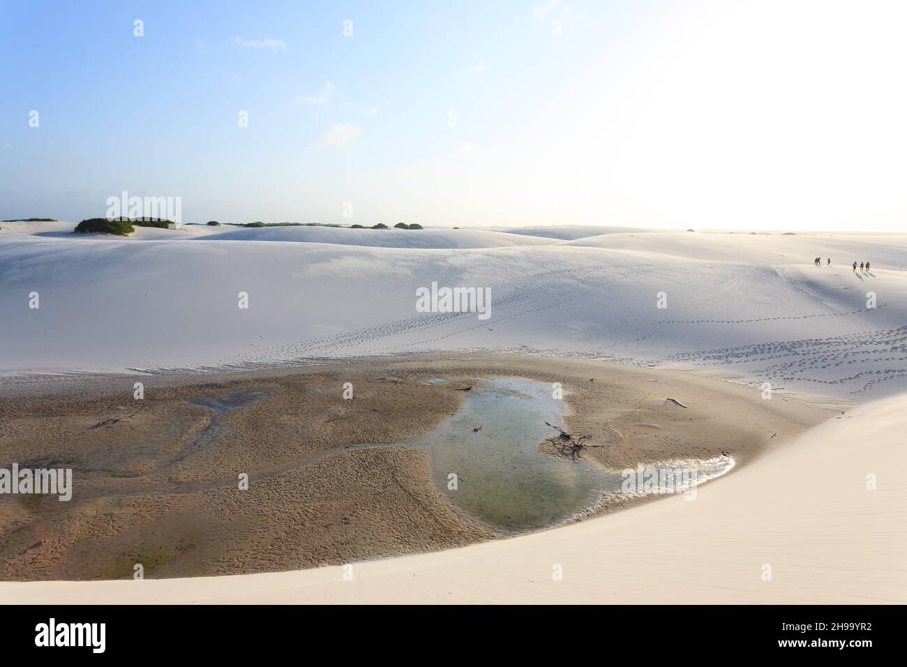 White sand dunes panorama from Lencois Maranhenses National Park ...