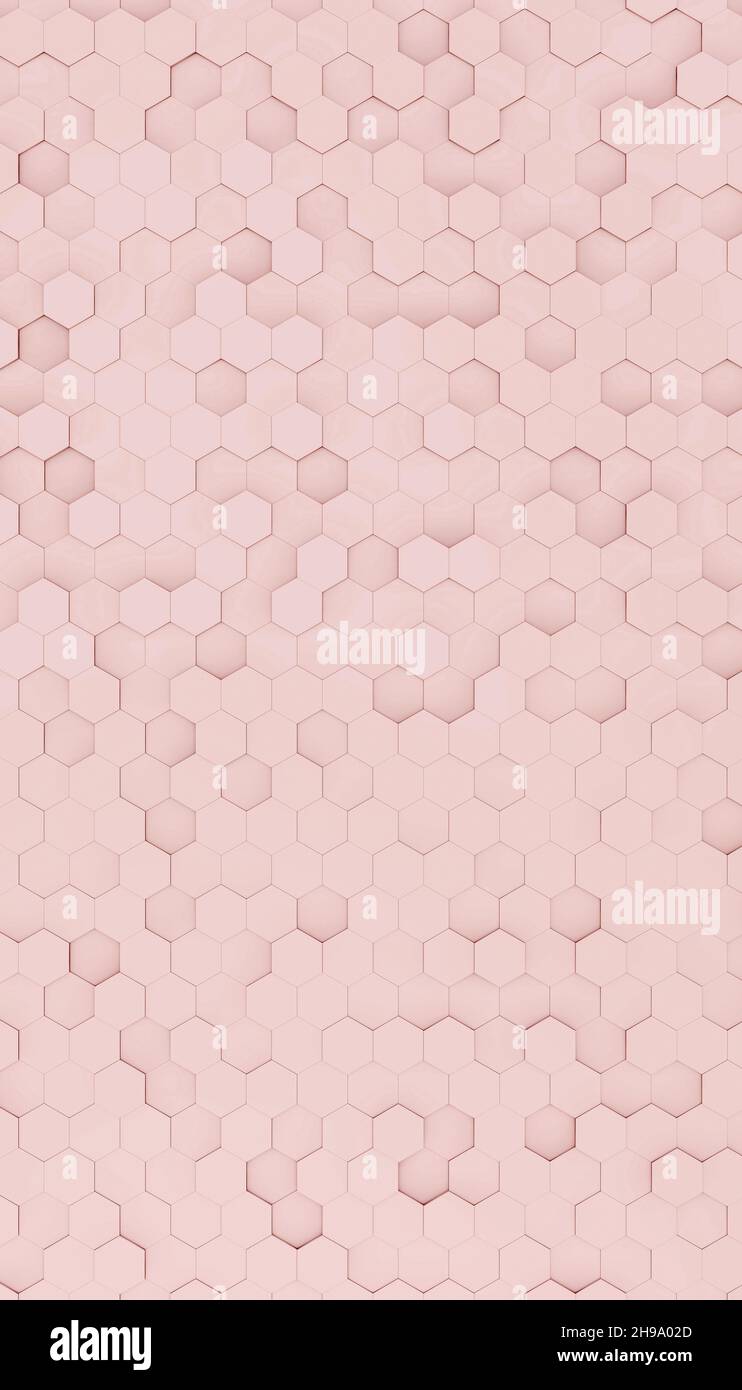 Abstract hexagonal pink background for display of makeup products. 3D ...
