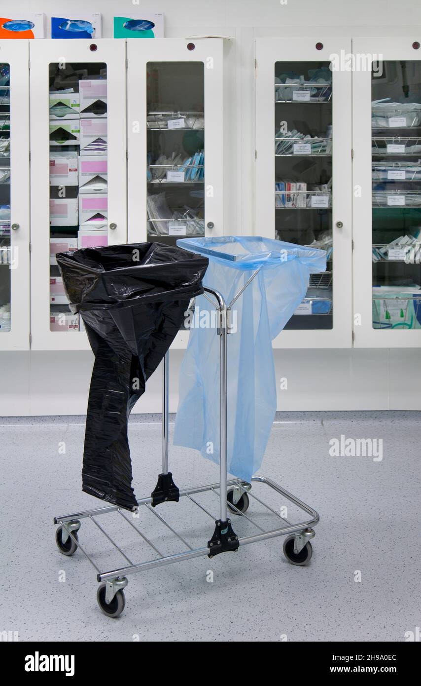 Operating theatre storage and waste bags Stock Photo - Alamy