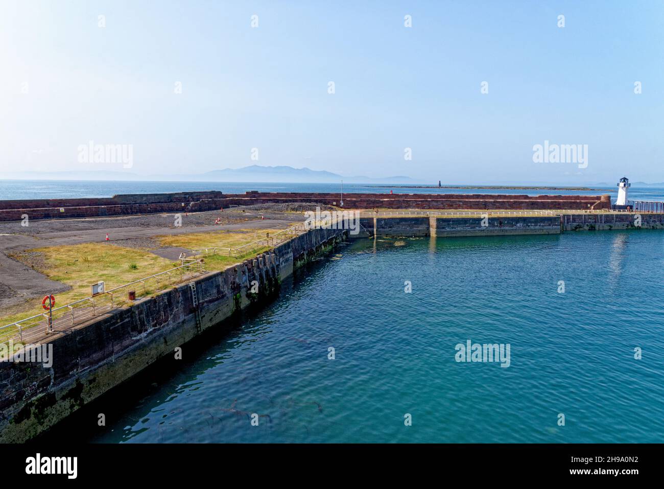 View of Ardrossan town from ferryboat terminal. Ardrossan, Scotland ...