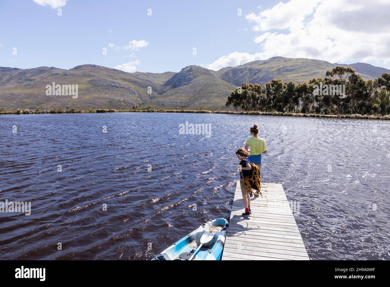 Children on boat launch, Stanford Valley Guest Farm, Stanford, Western ...