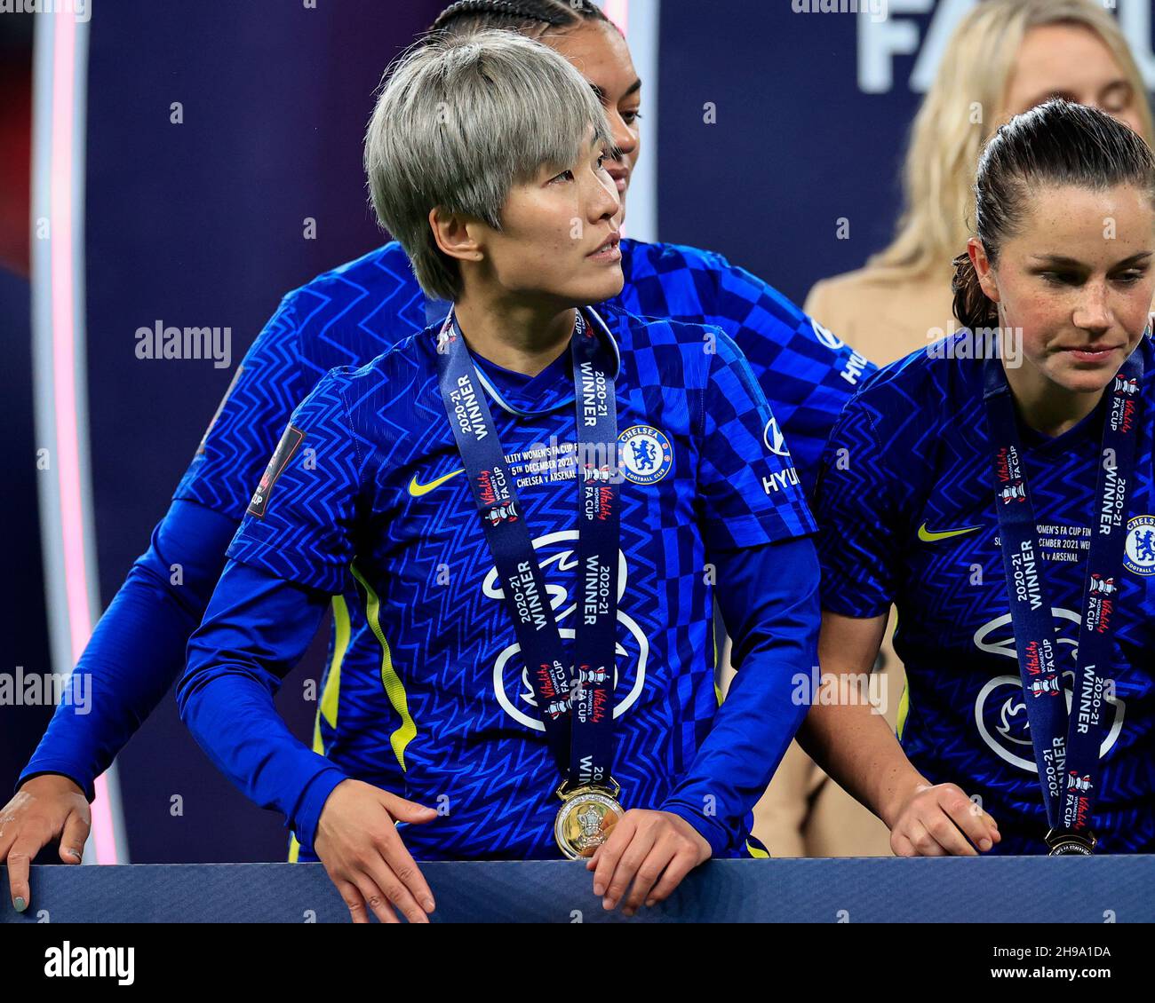 Ji So-Yun #10 of Chelsea with her winners medal Stock Photo - Alamy