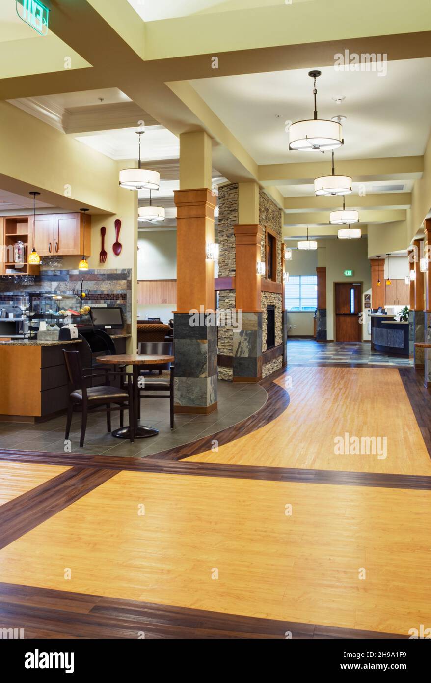 An assisted living and care home for seniors, modern building and ...