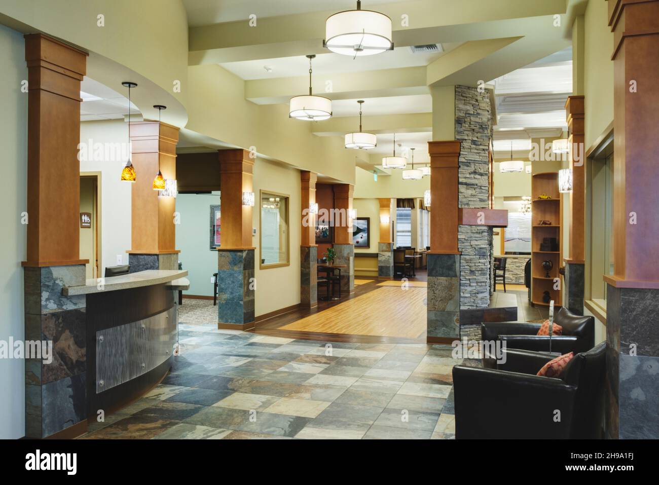 An assisted living and care home for seniors, modern building and ...