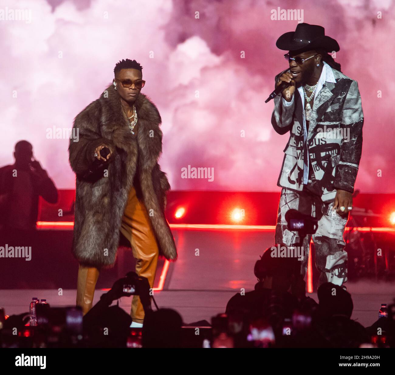 London, UK. 1st December 2021. Wizkid & Burna Boy performs at The O2 ...