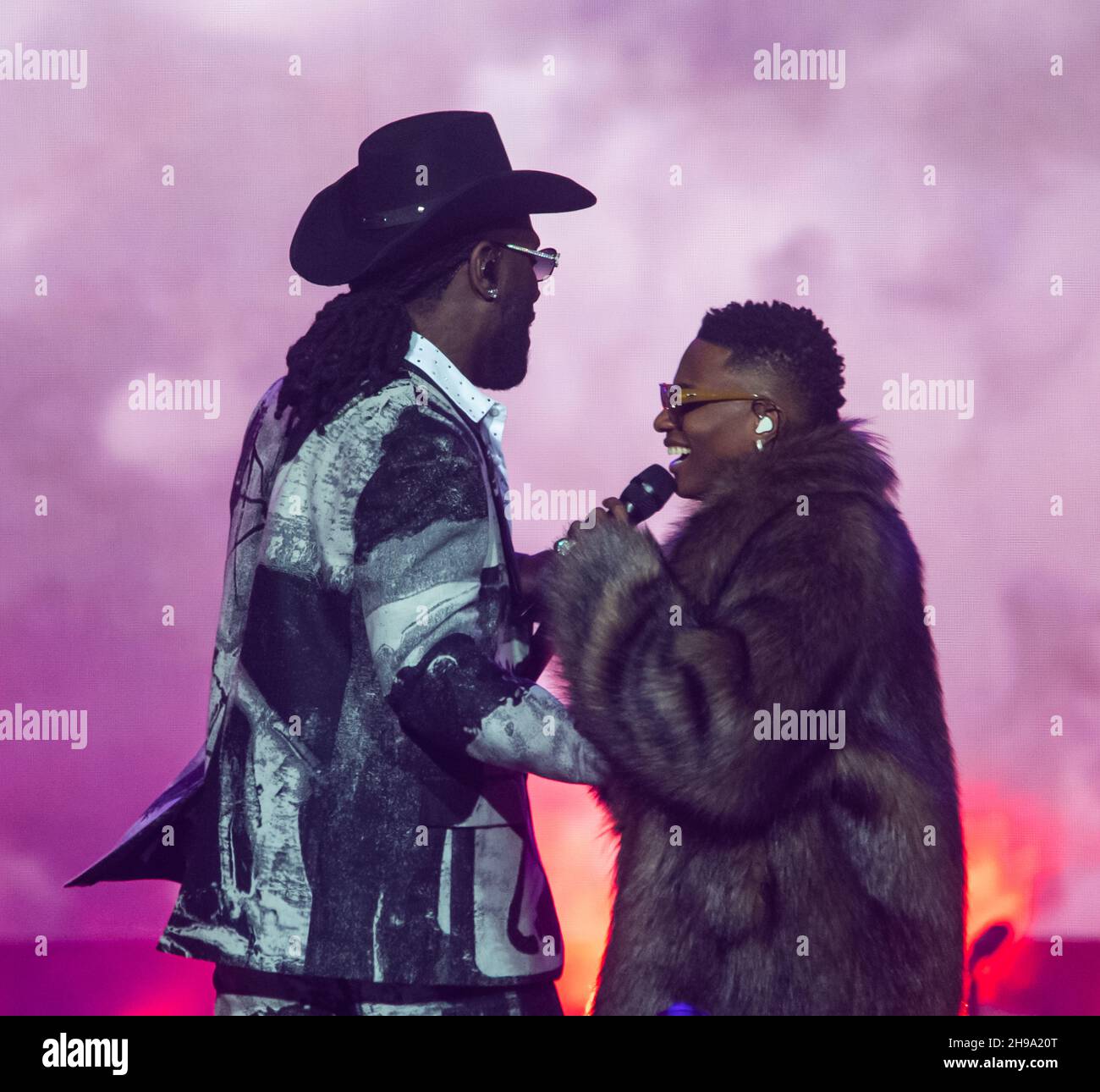 London, UK. 1st December 2021. Wizkid & Burna Boy performs at The O2 ...