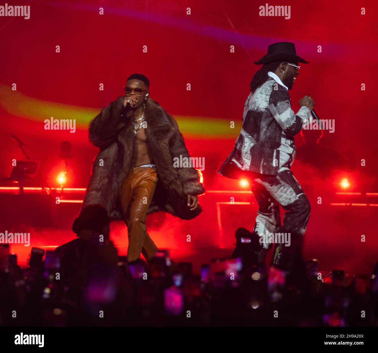 London, UK. 1st December 2021. Wizkid & Burna Boy performs at The O2 ...