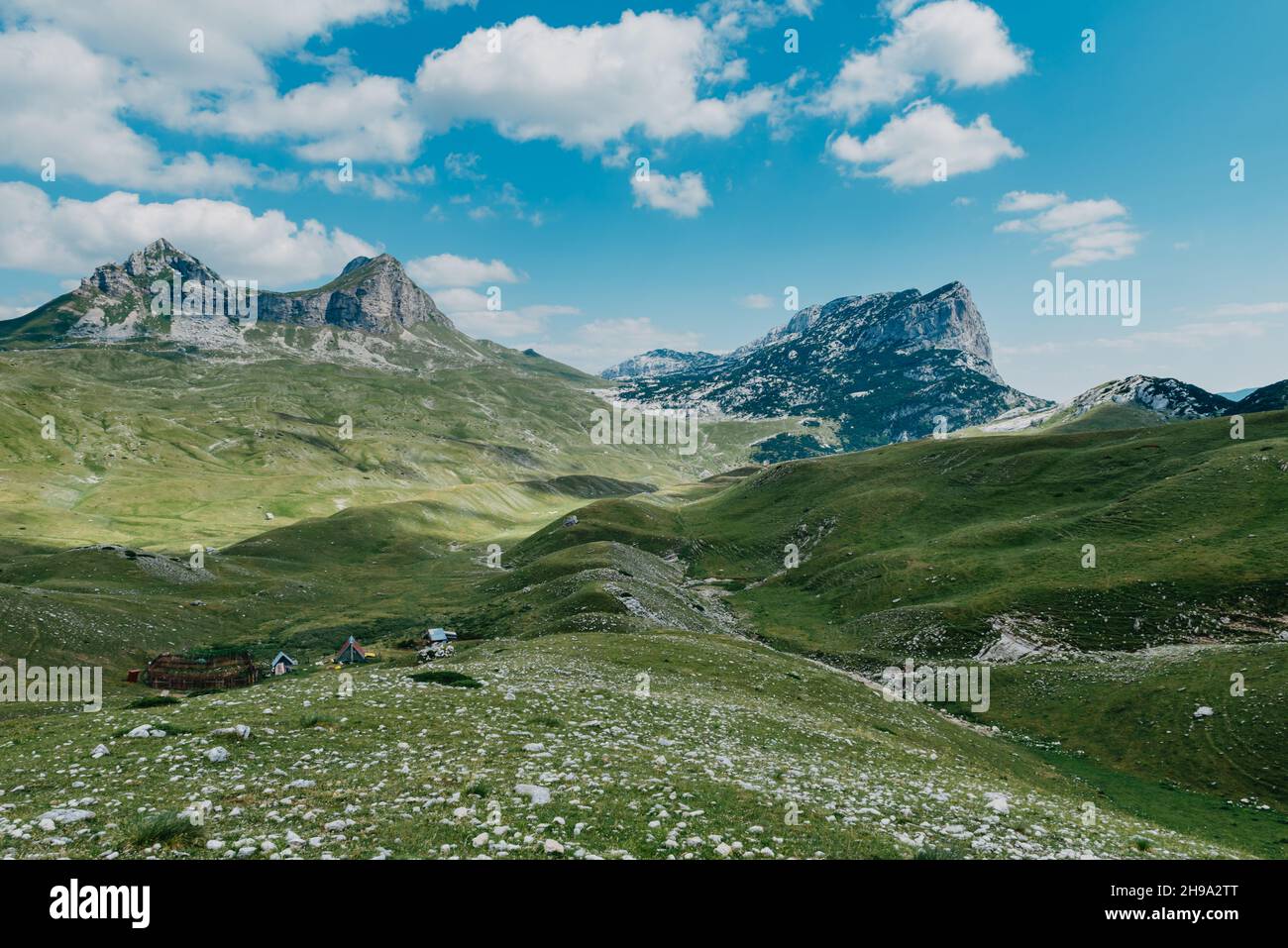 The mountain pass Sedlo is in the north of Montenegro. Fantastic green ...
