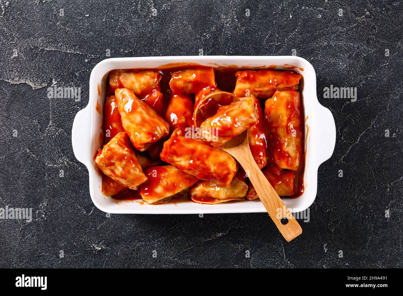 Golabki, Polish dish consisting of cabbage leaves stuffed with a ...