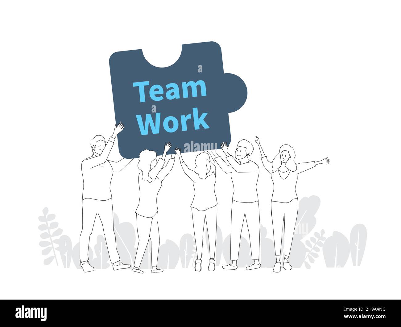 Teamwork illustration. Team work communication, partnership vector ...