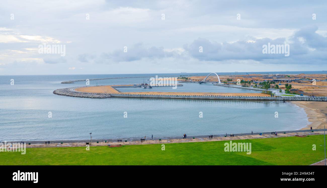 bird view of the new developing port city project in Sri Lanka Stock ...