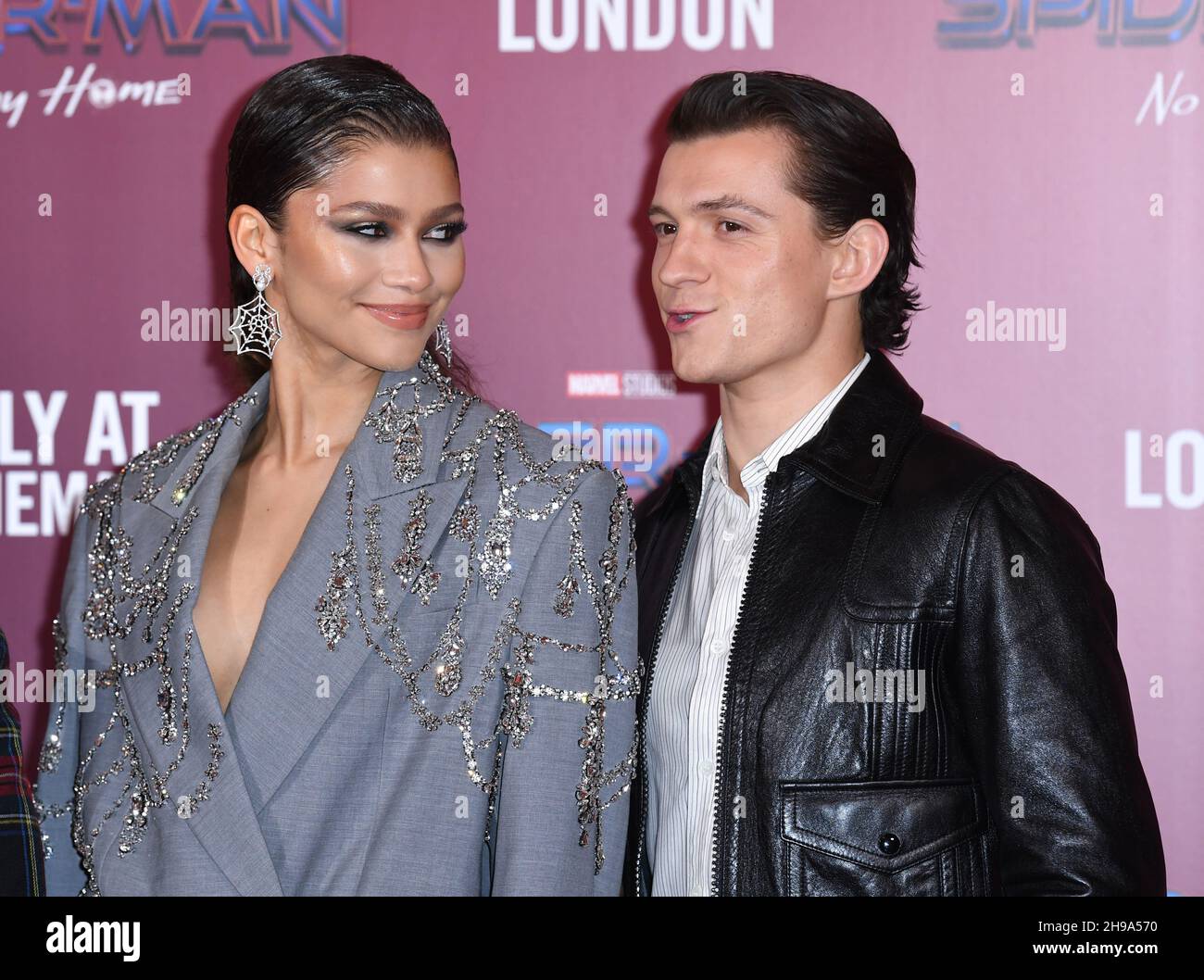 December 5th, 2021. London, UK. Zendaya and Tom Holland attending the ...