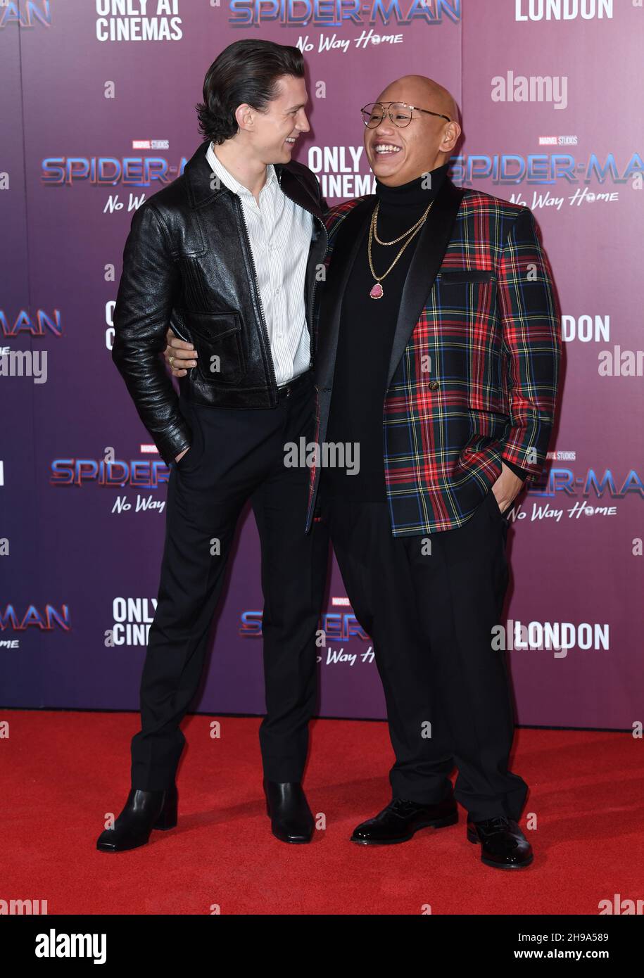 December 5th, 2021. London, UK. Tom Holland and Jacob Batalon attending ...