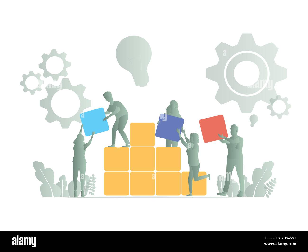 Teamwork illustration. Team work communication, partnership vector ...