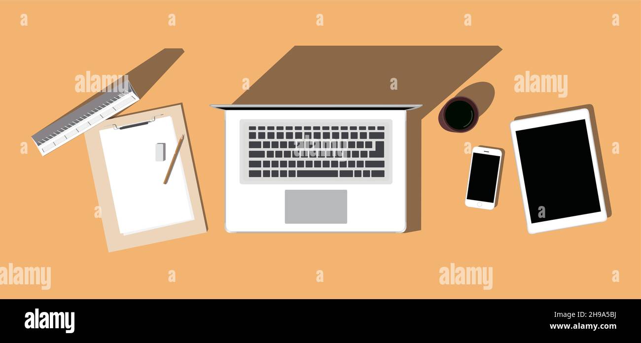 Overhead Hands Table Stock Vector Images - Alamy