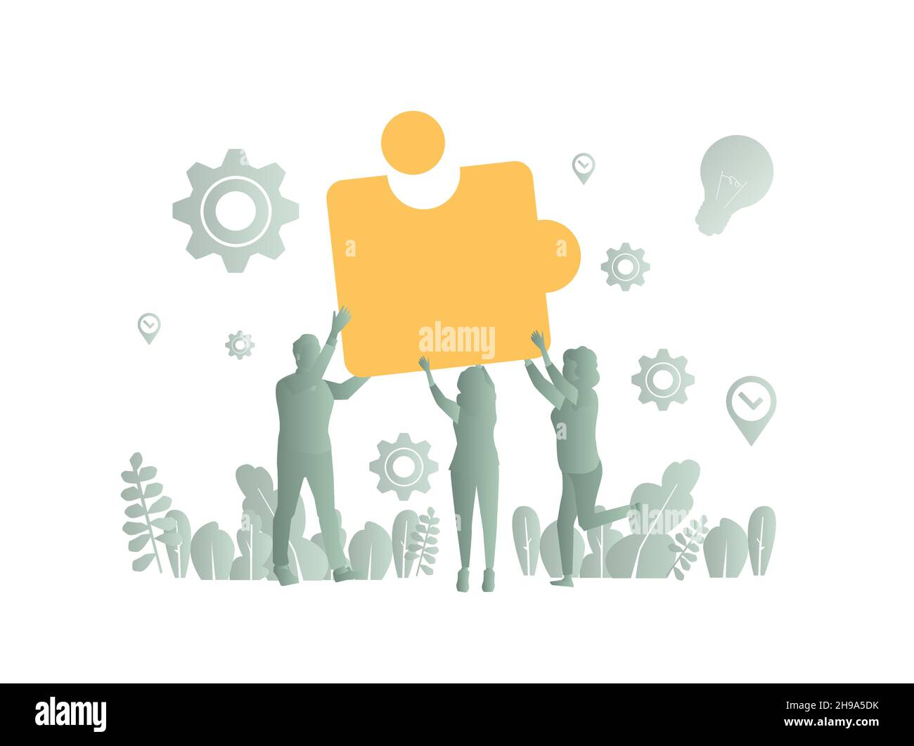 Teamwork illustration. Team work communication, partnership vector ...