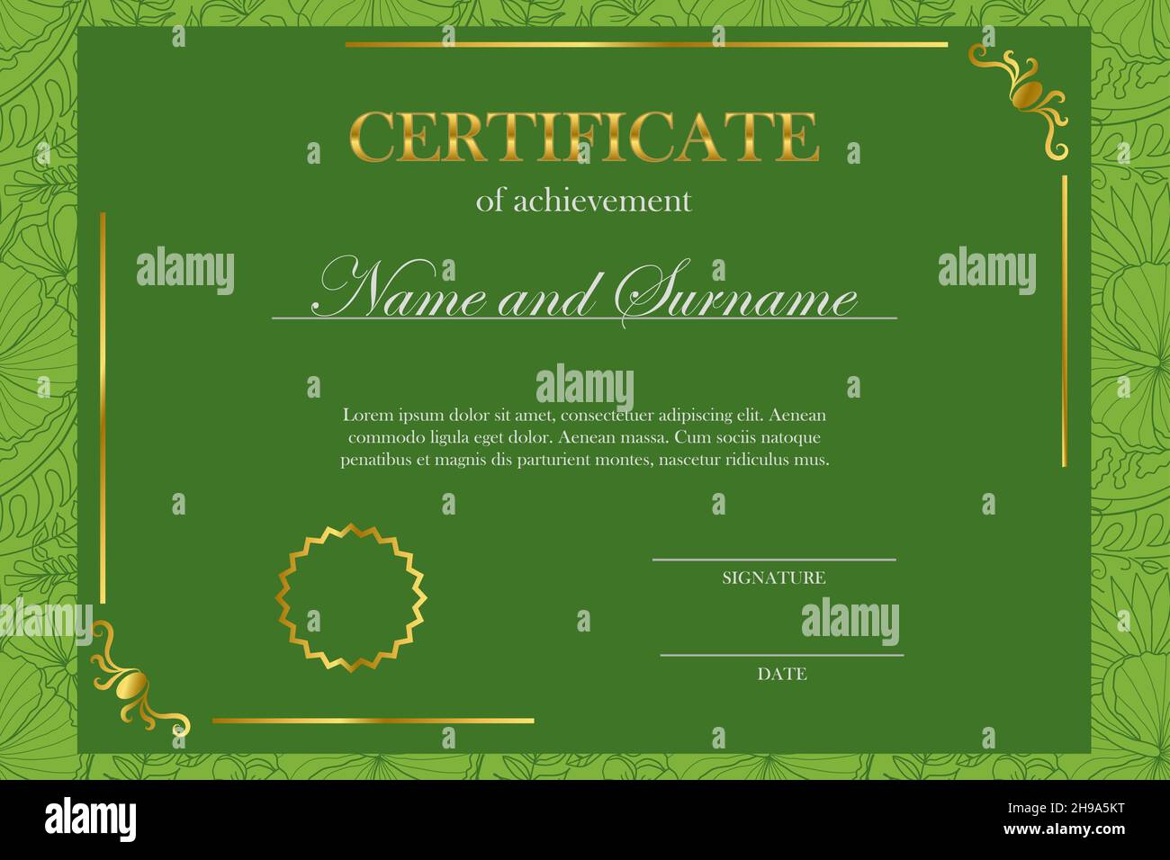 Certificate template. Vector basis for diploma and certificate stamp ...